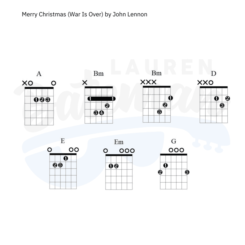 Merry Christmas War Is Over Chord Chart - Lauren Bateman Guitar