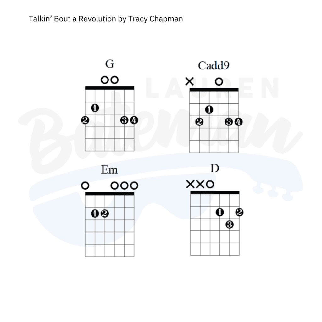 Talking About A Revolution Chord Chart - Lauren Bateman Guitar