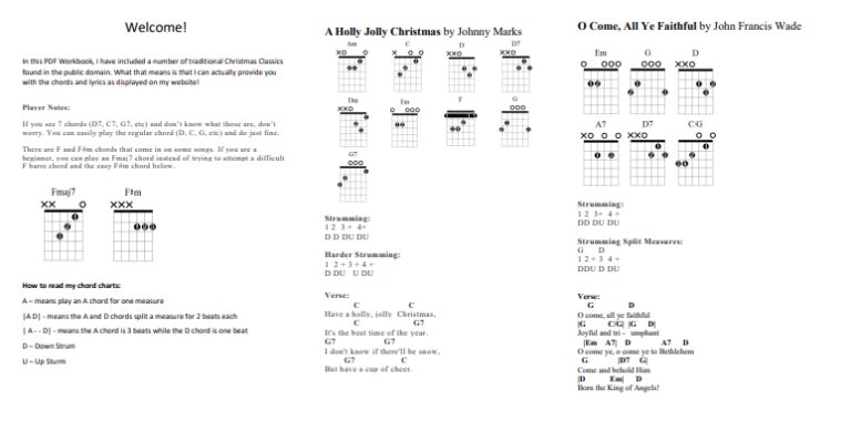 Christmas Songs For Guitar - Strumming & Chords